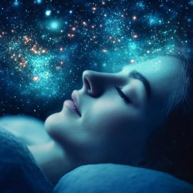 This shows a woman sleeping.